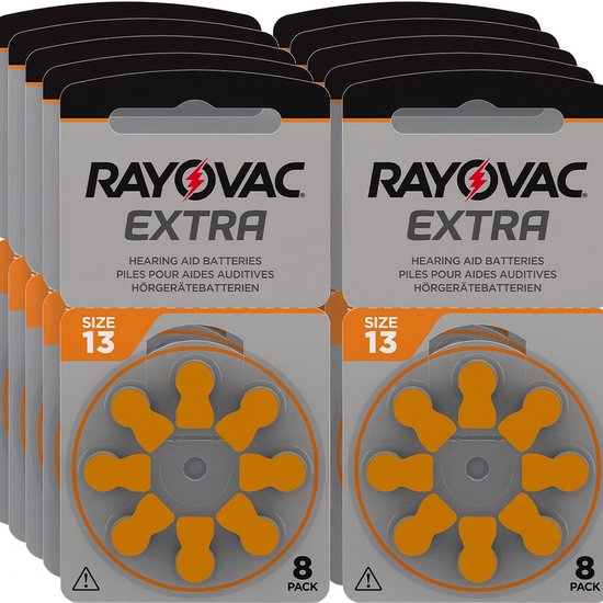 Rayovac 13 - PR48 Extra - 8 pack - 10 pakjes - 80 batterijen | bol