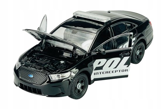 Welly Ford Police Interceptor Zwart Metaal 1:24 Modelauto | bol