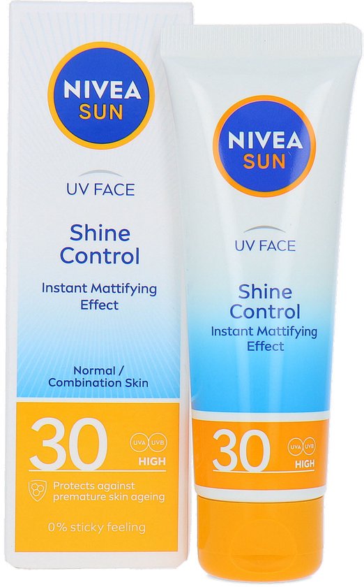 Nivea Sun UV Face Shine Control SPF 30 Zonnebrandcrème - 50 ml (voor ...