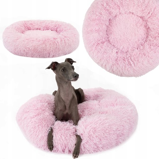 Zacht Hondenkussen Kattenmand Donut Roze Maat S 70x70cm | bol