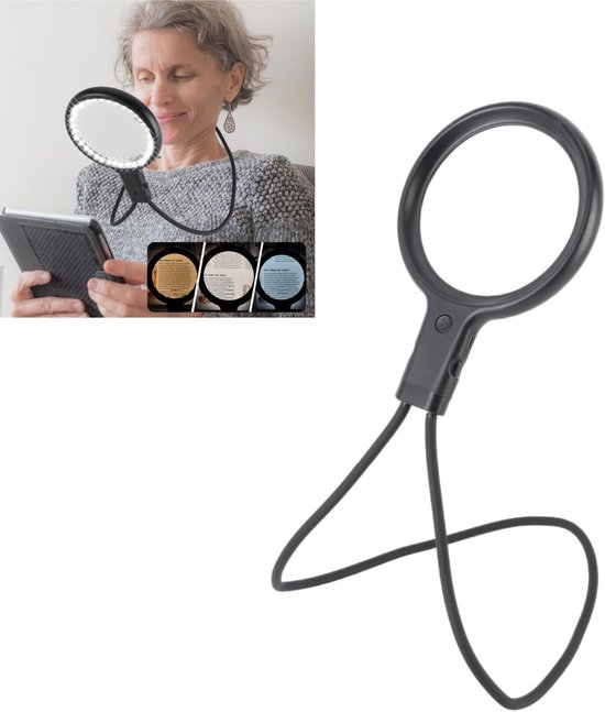 5X 15X handsfree vergrootglas Geschikt voor het lezen, licht ...
