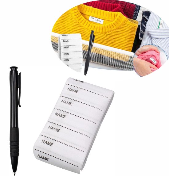 Kledinglabels - strijklabels - 200 Stuks + Pen - Opstrijk Naamlabels ...