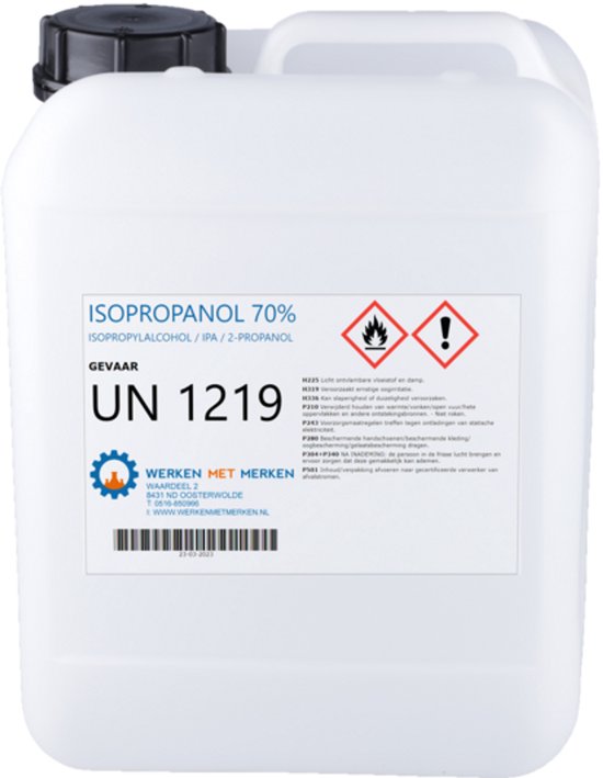 Isopropanol 70 % - IPA - Isopropyl alcohol - 5 liter | bol