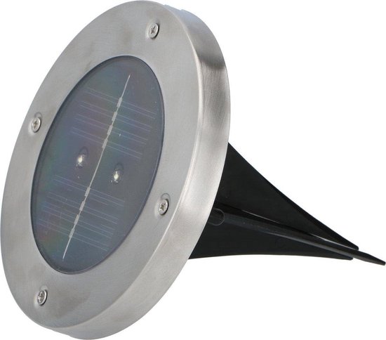 Solar Grondspot LED - Ø12 CM - 600mAh - Grijs | bol