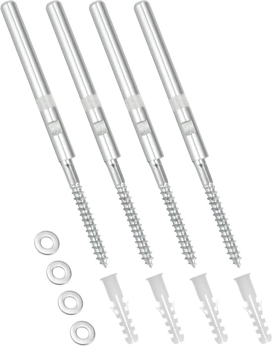 Allecto plus - Set van 4 stalen wandplankbeugels Ø10x100mm - Zwevende ...
