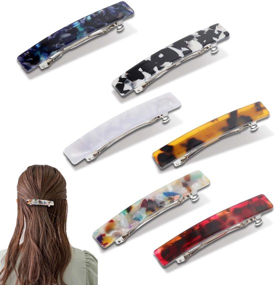6 stuks Franse haarspelden, 7,5 cm, automatische Franse haarspelden ...