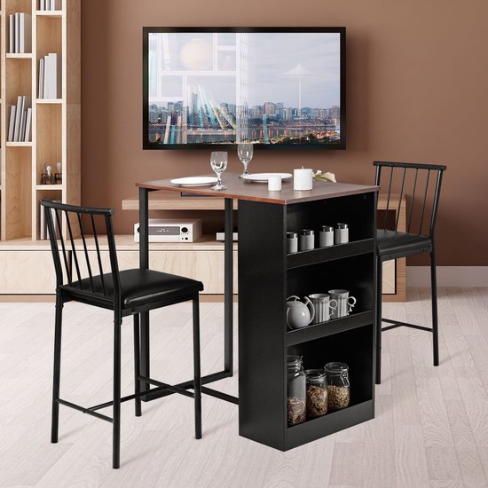 3-delige Eetkamerset – Eettafel Set – Eetkamer Meubel – Compacte Tafel ...