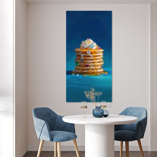 Poster 60x120 cm - Pannenkoeken - Steentjes - Glitter - Slagroom ...