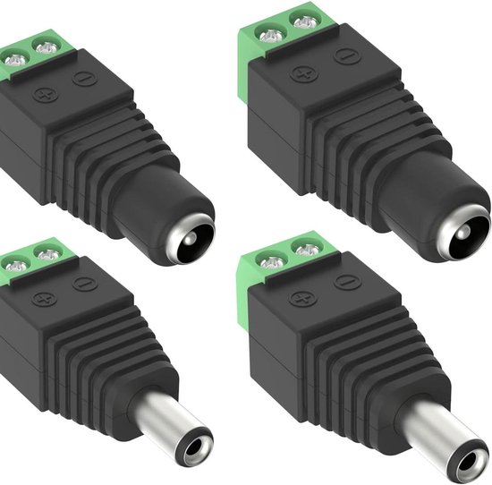 Allecto plus - 4 stuks DC-stekker voor CCTV-camera en LED-strip ...