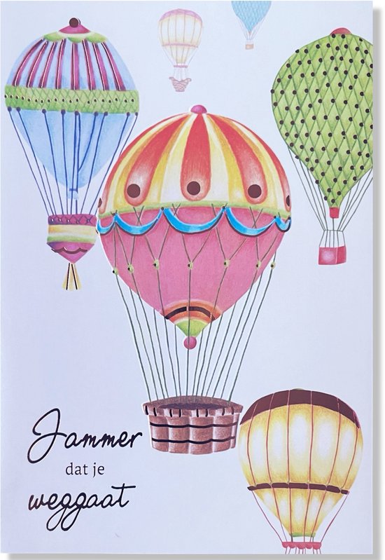 Jammer Dat Je Weggaat - 12x17cm - Gevouwen kaart inclusief envelop ...