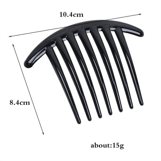 Zwarte Plastic Haarkam voor Vrouwen - Haarkam met Zeven Tanden ...