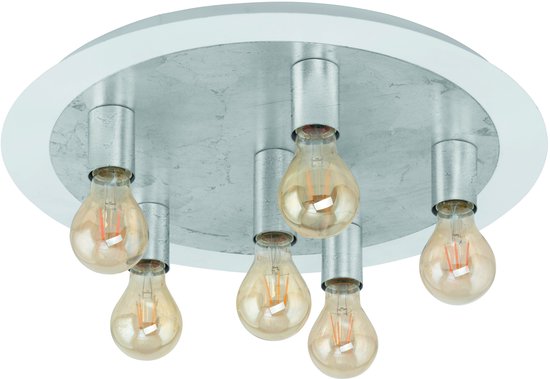 EGLO Passano Plafondlamp - E27 - Staal - Wit|Zilver | bol