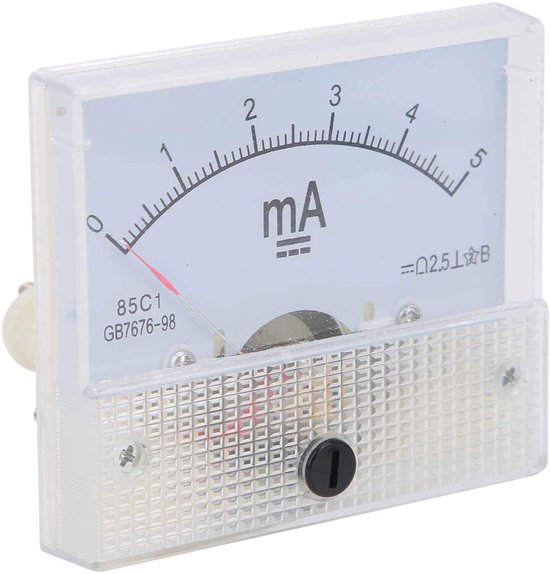 Ammeter DC 0-5mA Rectangle Analog Current Panel Pointer Type Ampere ...