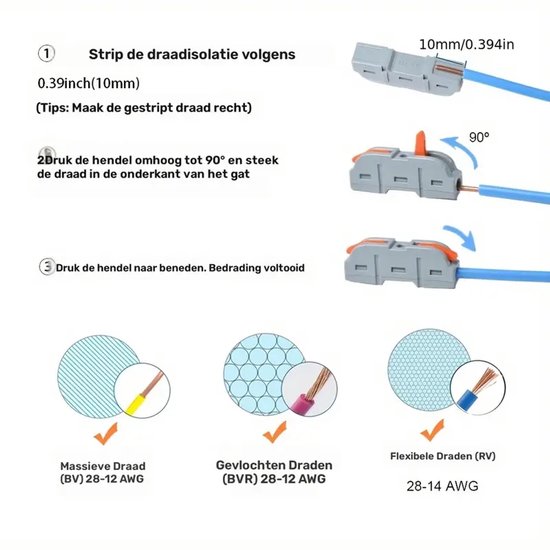 assortimentsdoos - Connectors/Kroonsteentjes voor massieve en soepele ...