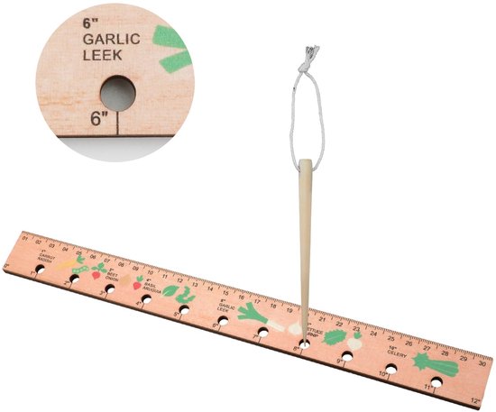 Wooden Seed Spacing Ruler with Holes, Wooden Plant Ruler Solid Seed ...