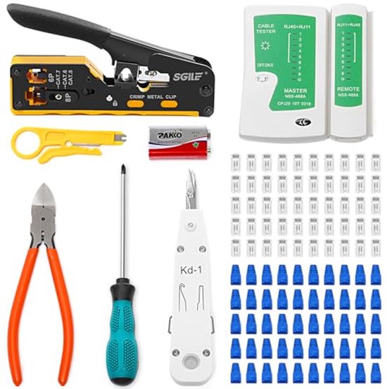 Kit de sertissage RJ45 pour câbles Cat5, Cat6 et Cat7 - Outils tout-en ...