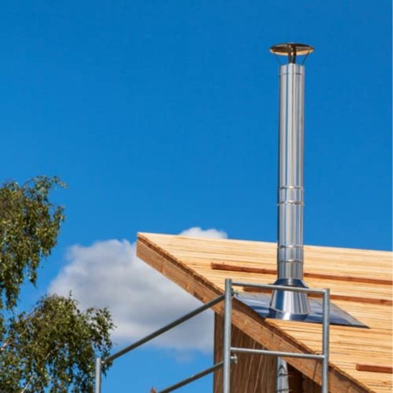 Conduit de cheminée double paroi en acier inoxydable 0° - Ø 220 mm ...