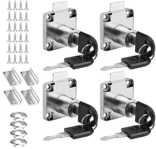Meubelslot met Sleutel - 4 Stuks, 22 mm, Roestvrij Staal, Voor ...