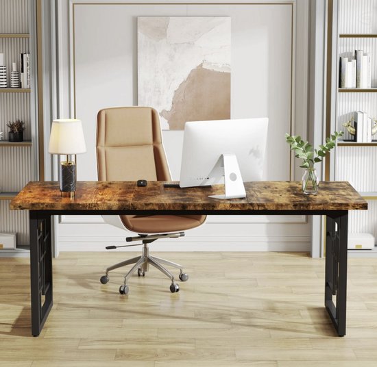 MAZAZU Industrieel Bureau - Tafel - Hout - 160x80x80cm | bol