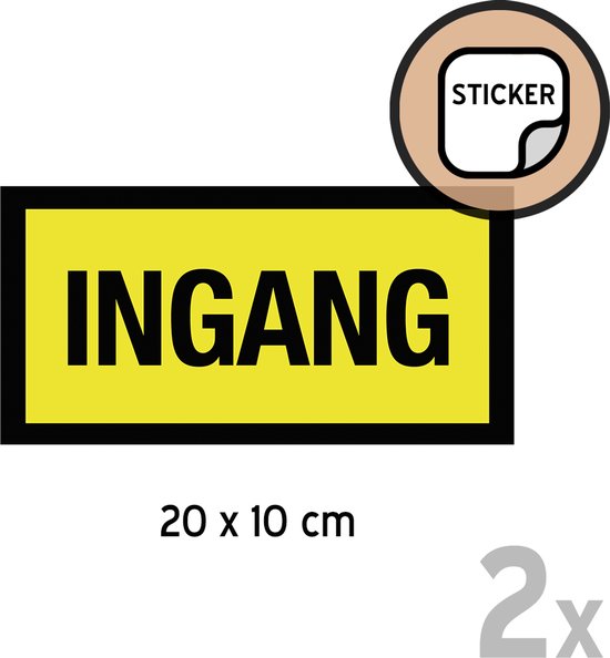 Pictogram/ stickers (2x) | "Ingang" | 20 x 10 cm | Inkom | Deur sticker ...