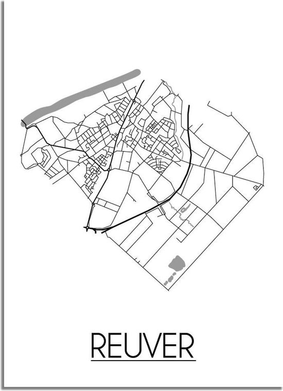 Reuver Plattegrond poster A3 poster (29,7 x 42 cm) - DesignClaud | bol.com