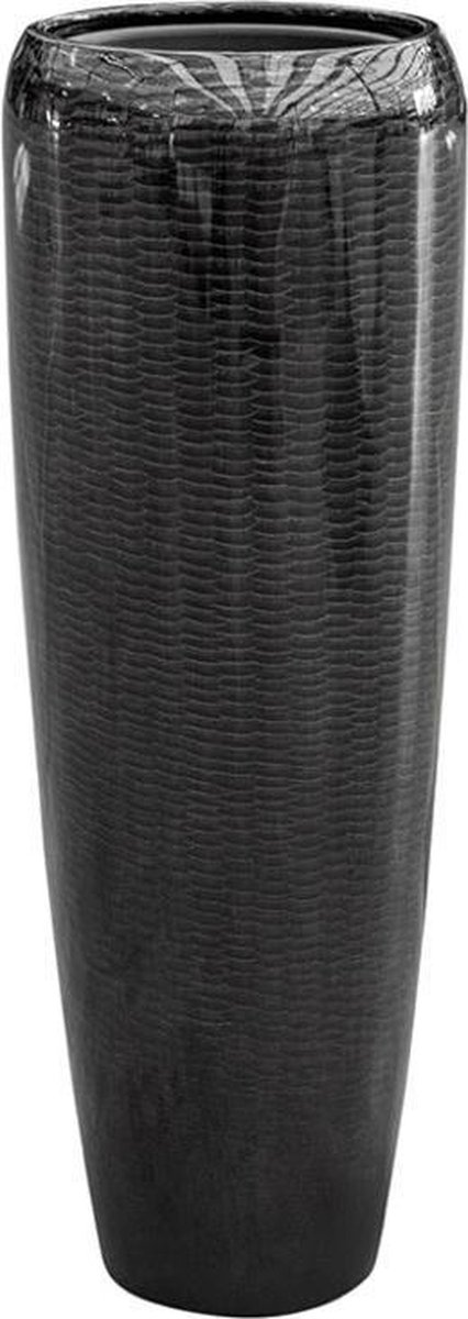 Vida vaas zwart 97cm hoog | Zwarte hoogglans vaas met snakeskin design ...