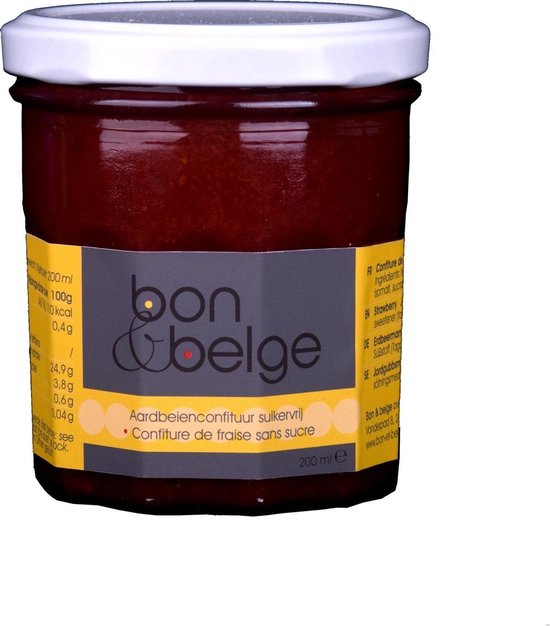 bon & belge - Confiture de fraises artisanale belge faible en sucre (80 ...