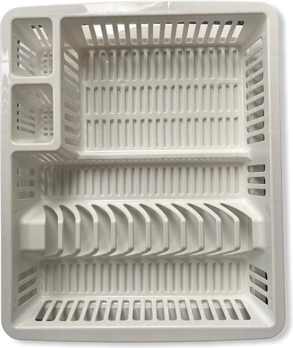 Afdruiprek met lekbak 2-delig - Afdruiprek - Wit | bol