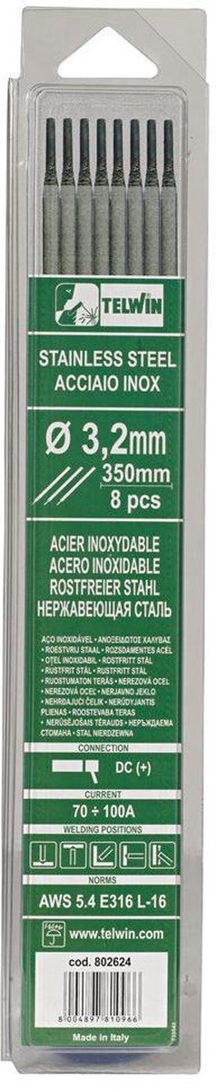 TELWIN - Rutiel laselektroden voor lassen RVS - S.STEEL ELECTRODES D. 3 ...