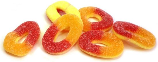 Halal-glutenvrij Fini gesuikerde perzik ringen- feest-traktatie-candy ...