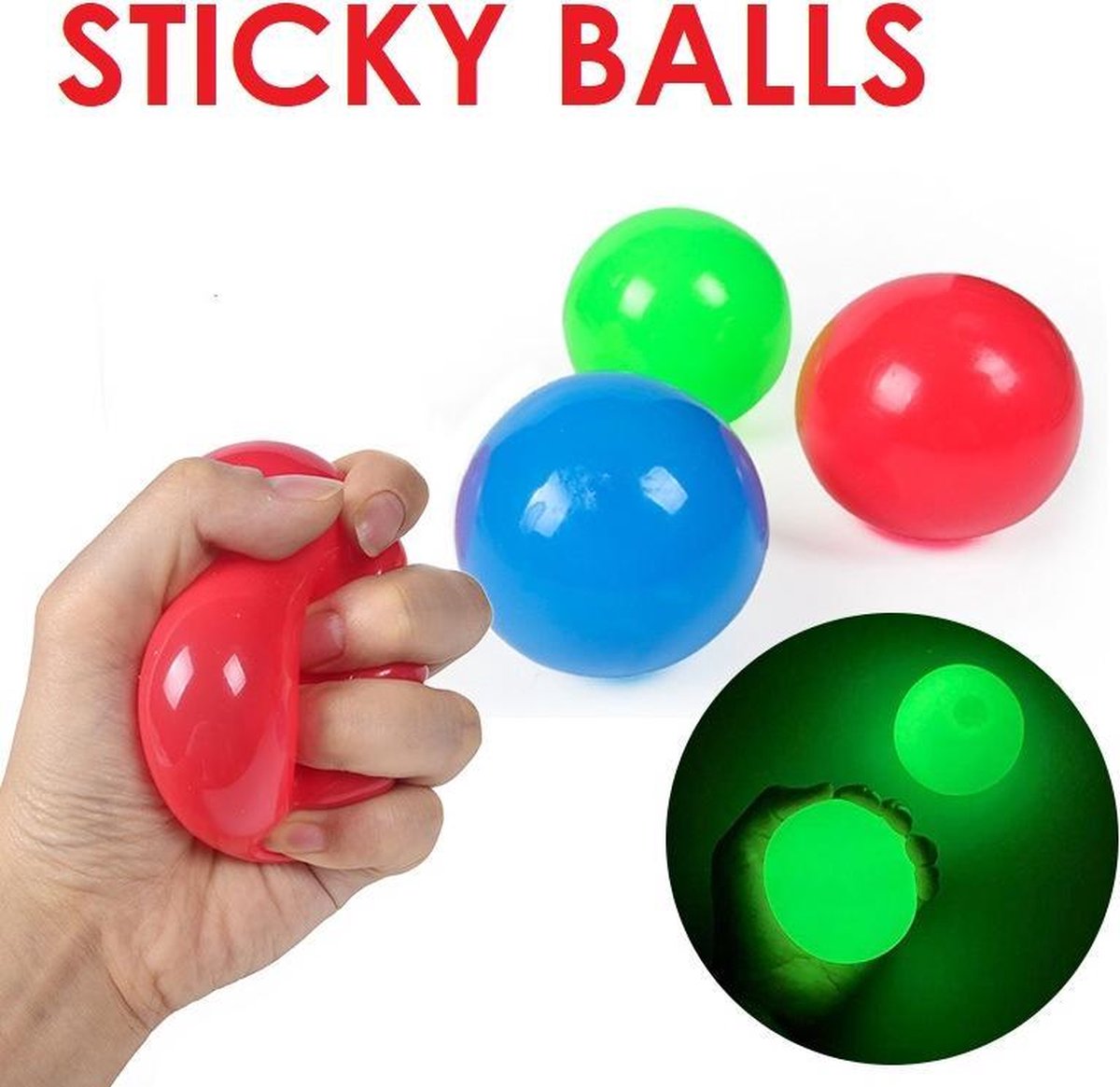 bol.com | Globbles - Sticky Balls - 3 stuks - plafondballen - Stress ...