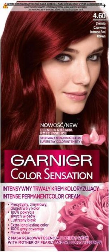 Garnier - Color Sensation Hair Dye 4.60 Intense Dark Red | bol.com