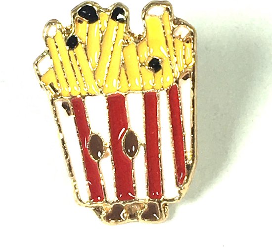 Rood Wit Gestreept Bakje Friet Met Oogjes En Voetjes Emaille Pin. 1.5 ...