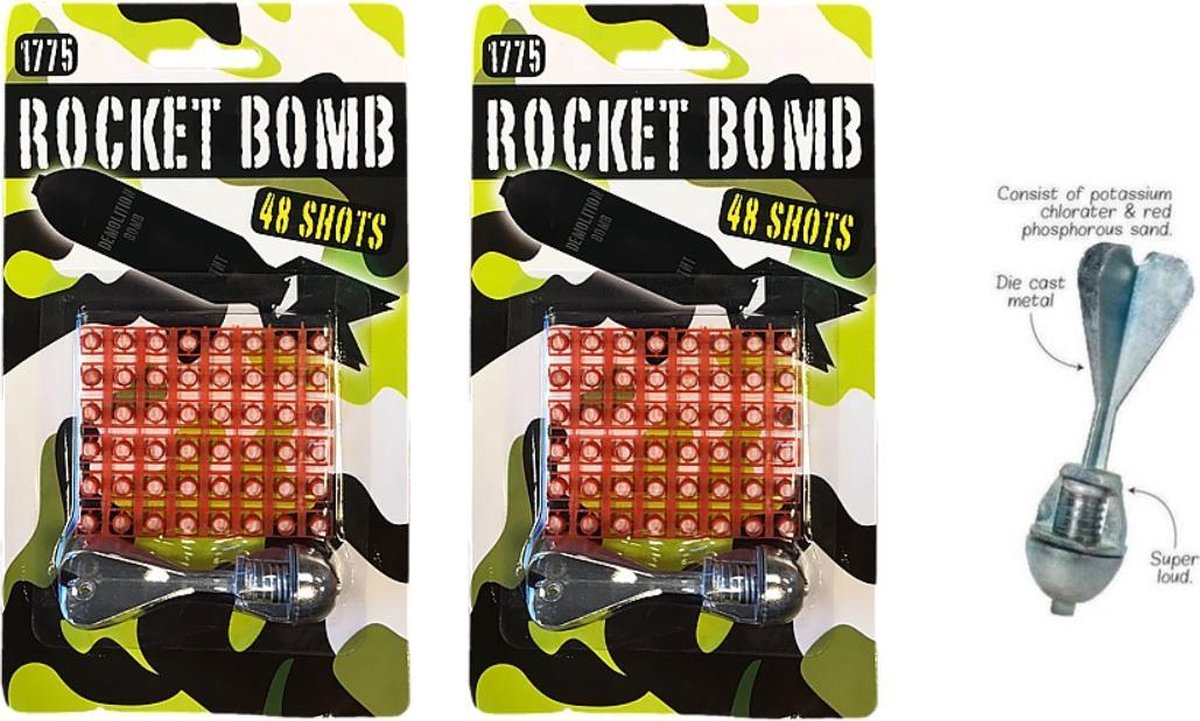 Rocket bomb - Zilveren raket - Set van 2 - Raket - Bommetjes - Knal ...