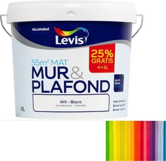 Levis Muur en Plafond - mat - As - 5L | bol