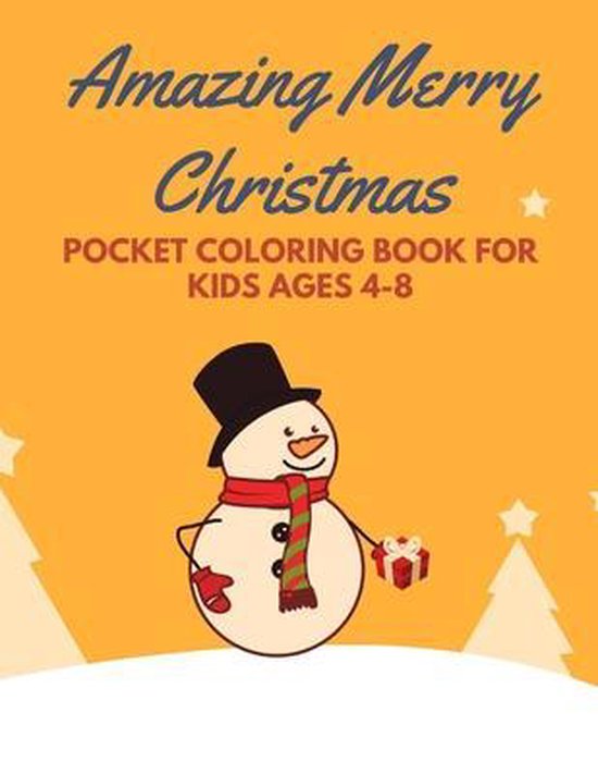 Amazing Merry Christmas Pocket Coloring Book for Kids ages 4-8, Blue Ab ...