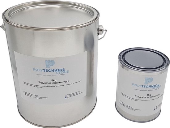 Polyester hars 5 kg - Lamineerhars 5 kg- Polyester 5 kg - Incl. MEPK ...