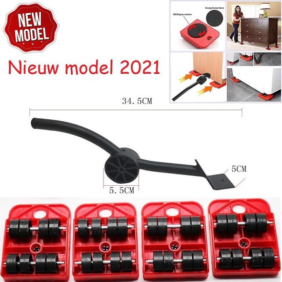 5 delige Meubellifter – NIEUW MODEL - Meubeltransporter - Meubelroller ...