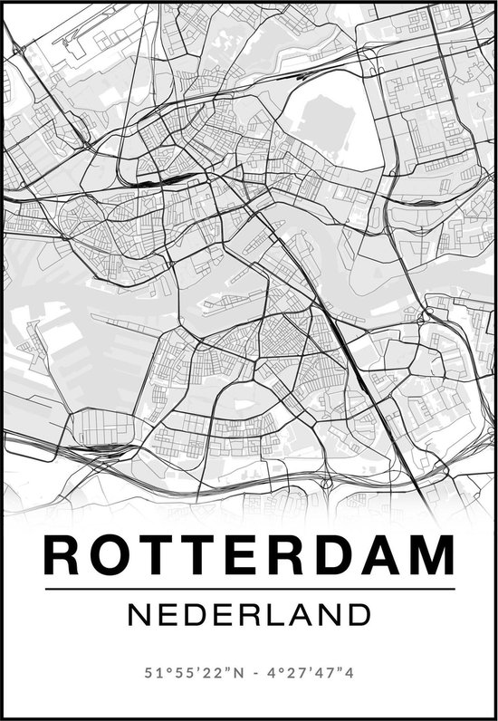 POSTER - PLATTEGROND ROTTERDAM A4 | bol.com
