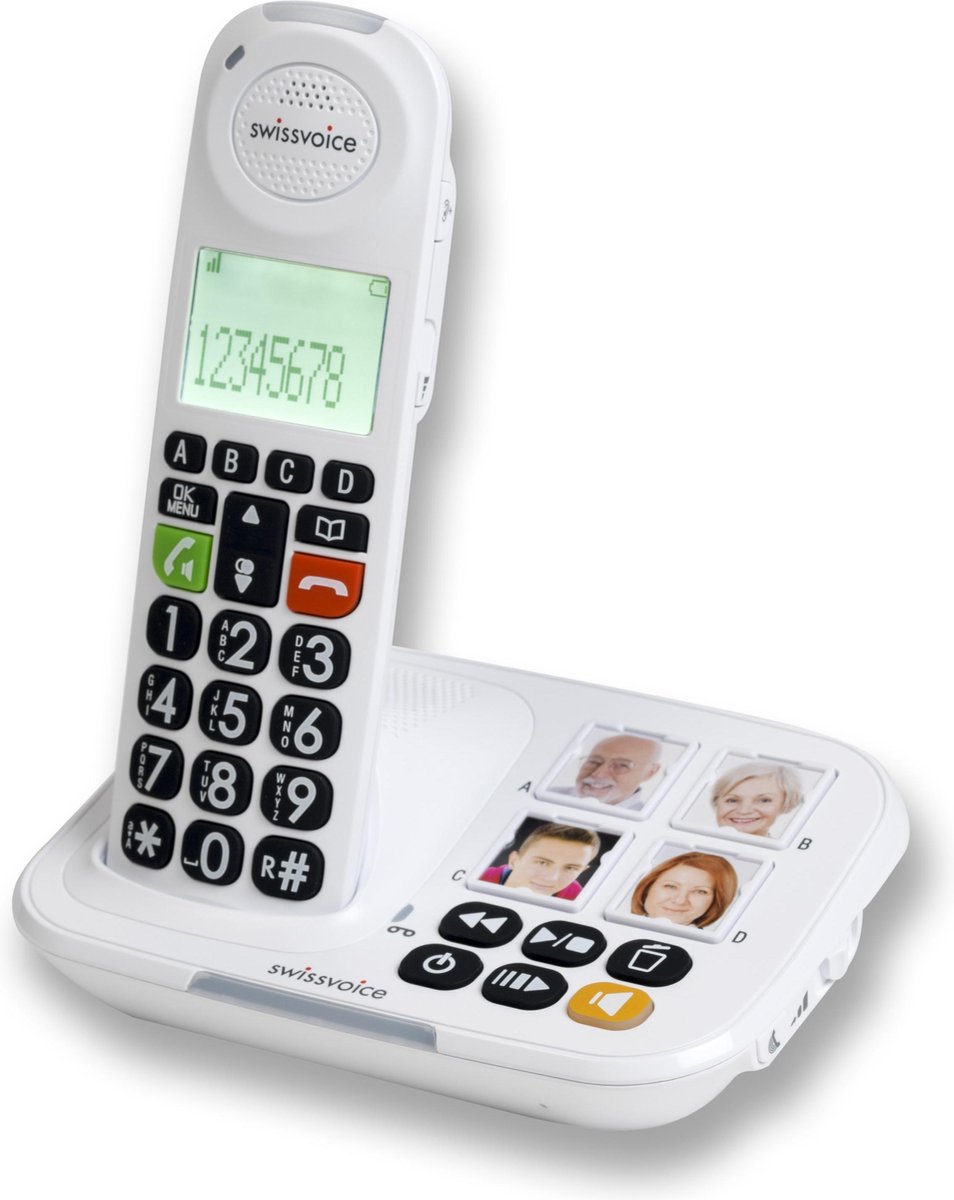 Swissvoice XTRA2155 Duo | Wit - Grote Toetsen Senioren DECT telefoon ...