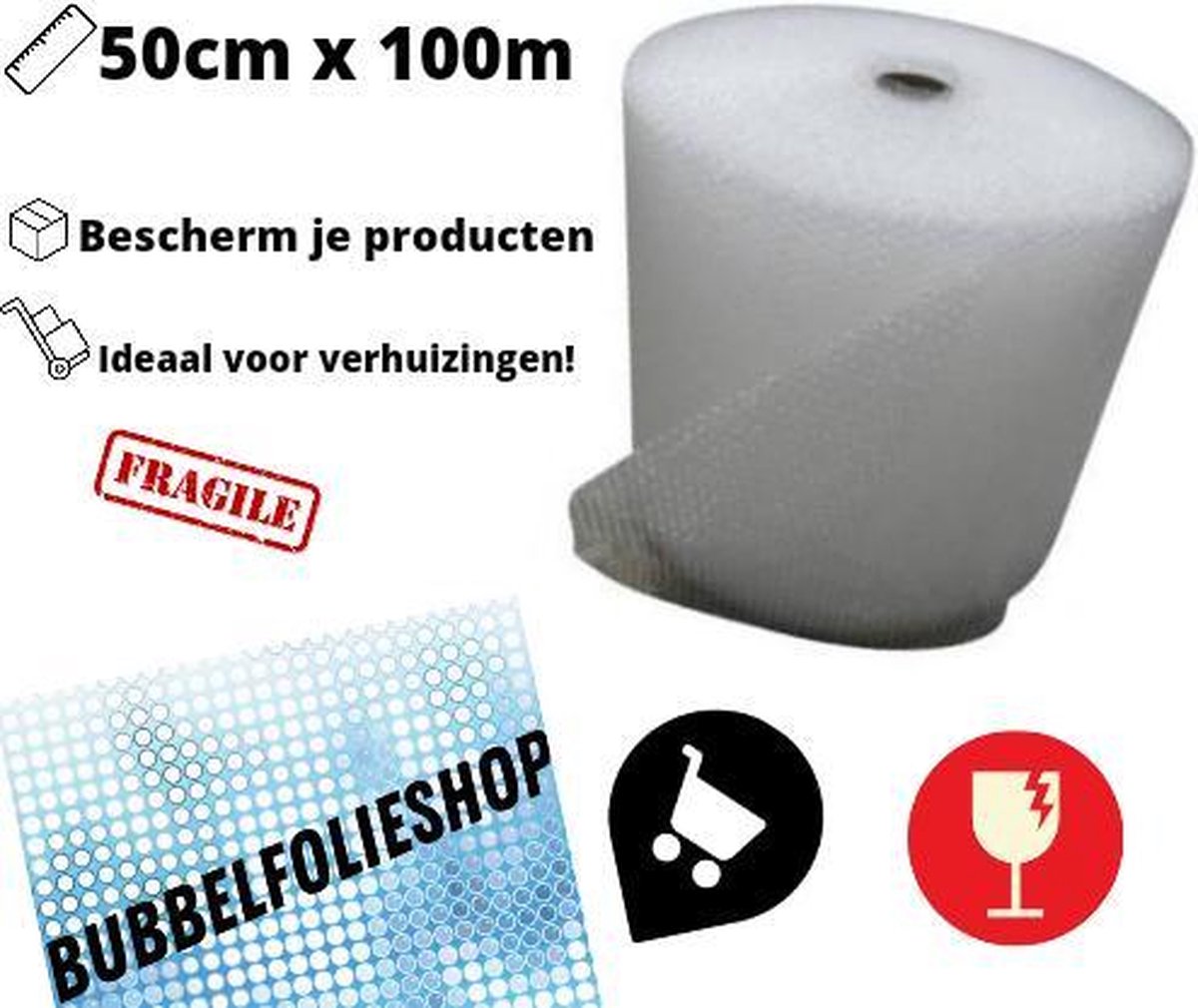Bubbel Folie | Rol Extra Groot | 50cm x 100m | Noppen Folie ...
