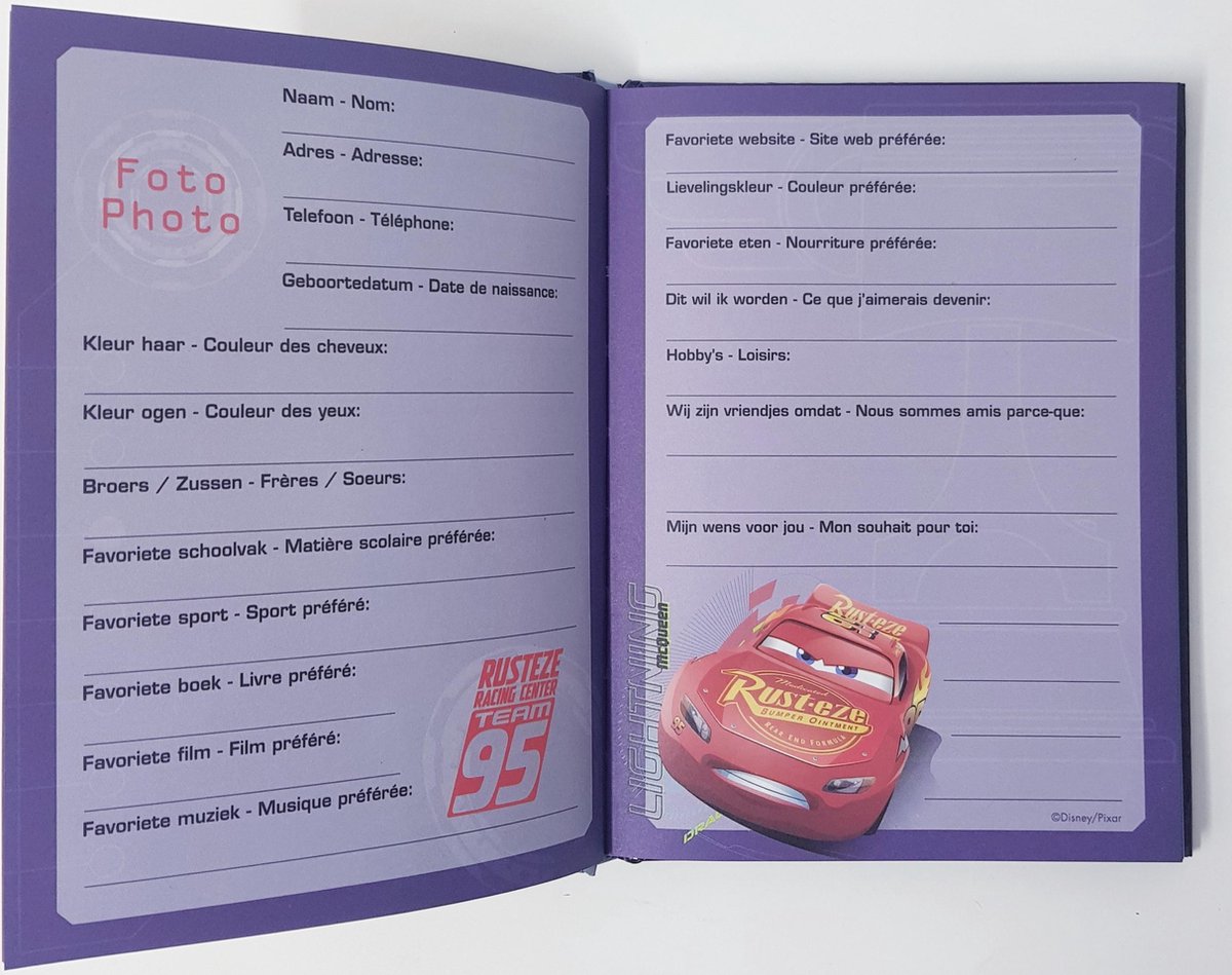DISNEY PIXAR CARS 3 - VRIENDENBOEKJE - 19X14 CM - NL/FR | bol.com