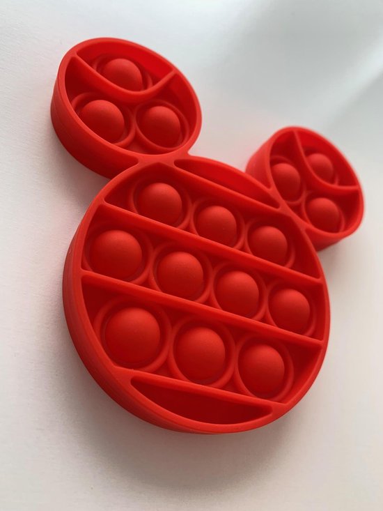 Pop Bubble - Pop it - fidget toy - Rood - Mickey mouse vorm - Speeltje ...