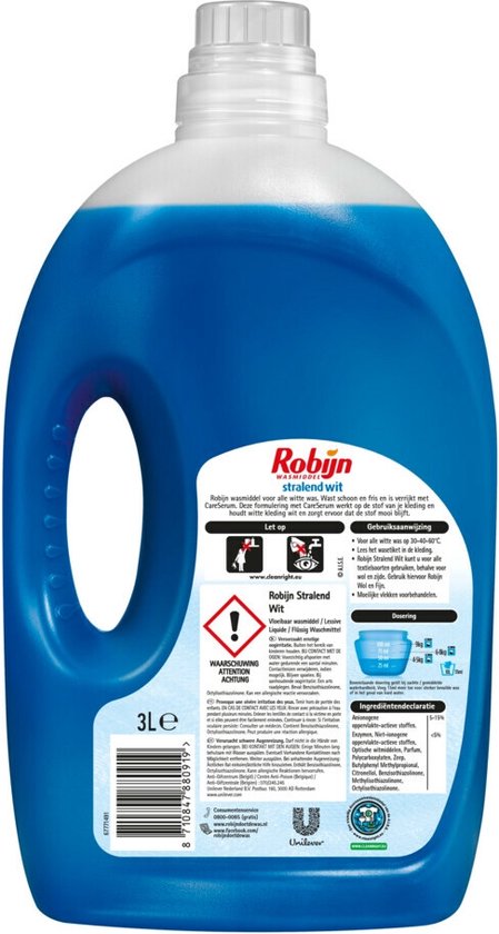 Robijn Wit Vloeibaar Wasmiddel 3 L 180 wasbeurten - Set van 3 stuks ...