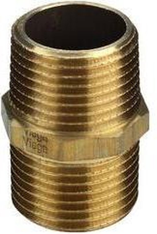 Viega dubbele nippel met zeskant 3 4 brons | bol