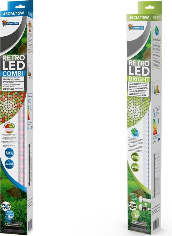 Superfish RetroLed Bright 45 cm + RetroLed Combi 45 cm ...