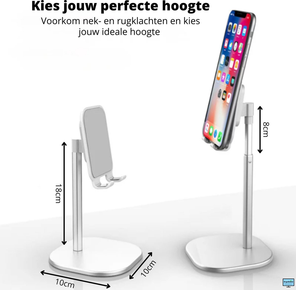 Telefoonhouder in hoogte verstelbaar - Roteerbaar 35º - Antislip ...