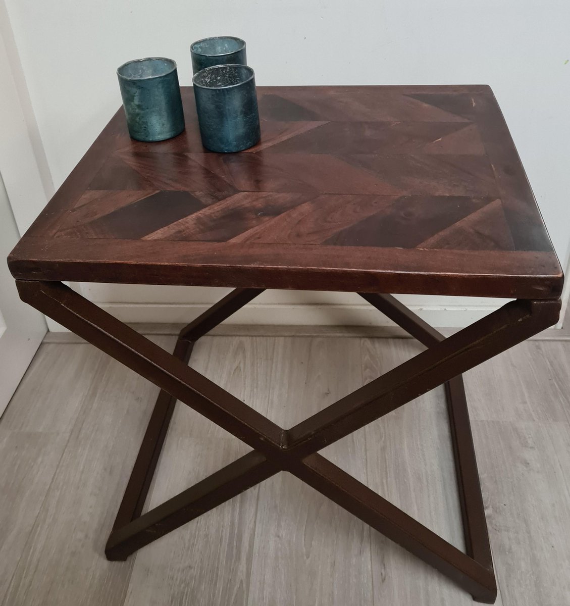 Salontafel - industrieel - bijzettafel - side table - visgraat | bol.com