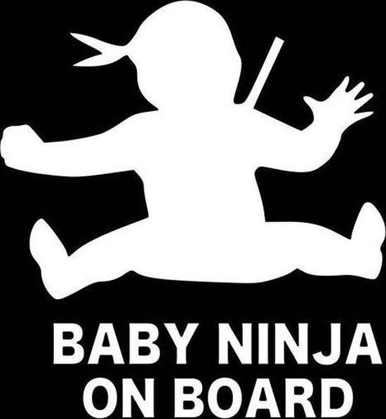 Stickerloods Baby Ninja on Board Raamsticker -autoraamsticker- On Board Sticker 13x15cm | bol
