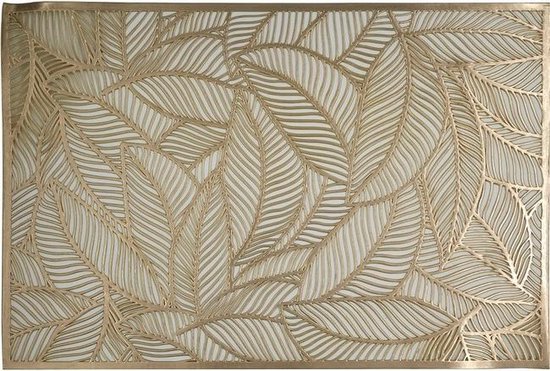 4x Gouden Placemat Rechthoek - Musa Gold - Goud - Decoratie - 45x30cm | bol